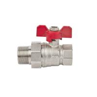 China Dn15-Dn25 Pressure 1.6Mpa Brass Union Ball Valve Male Female Thread Red Butterfly Handle Water Shut Off Valve for sale