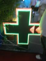 China Pharmacy Cross P10 Scrolling LED Sign Dual Color IP65 , Advertising Custom Led Signs for sale