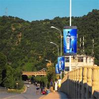 China High Brightness Led Display Billboard 3G Wifi Street Light Advertising Pole Outdoor for sale