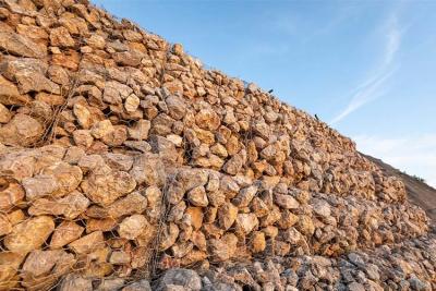 China 2.7mm Wire Diameter Plain Weave Gabion Basket For Riverbank Protection for sale