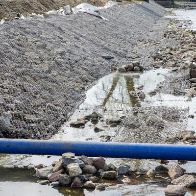 China Reinforced Rock Gabion Wall Flood Defense Hydraulic Project Zinc Coated Mesh CE Certified for sale