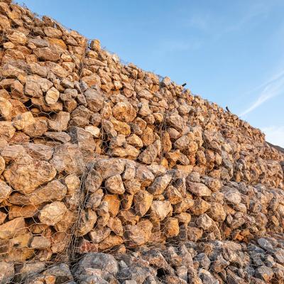 China Woven Gabion Cage Drainage Canal Reinforcement Flexible Mesh Anti Clogging CE Certified for sale