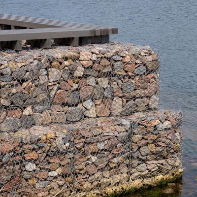 China PVC Coated 3*1*1M 8*10cm Hexagonal Mesh Hole Hot Galvanized Gabion Cage Factory Price for sale