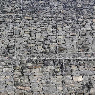 China Hot Dipped Galvanized Hexagonal 2x1x1m 80x100mm Woven Gabion Basket Wire Mesh for sale
