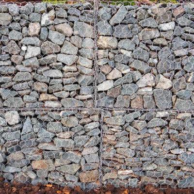 China 2.7mm Wire Hexagonal Wire Mesh Gabion Cages Corrosion Resistant Gabion Box for Retaining Walls for sale