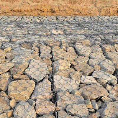 China Custom-Sized Galvanized Gabion Mesh Anti Corrosion Stone Cage Netting For Construction for sale