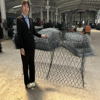 China Easy Installation 100 mm x 80 mm Q195 Steel Wire Gabion Basket for Retaining Wall Construction for sale