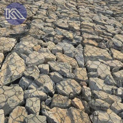 China 3.05mm / 80*100mm / 2*1*1m Iron Mesh Retaining Wall Galvanized Custom Gabion Wall Box For Slope Stabilization for sale