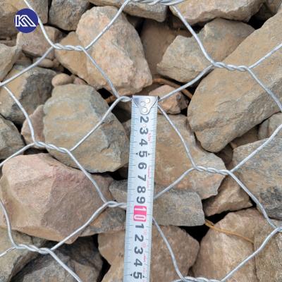 China Hexagonal / Double Twist Galvanised Gabion Mattresses Wire Mesh Rock Gabion Cage for sale