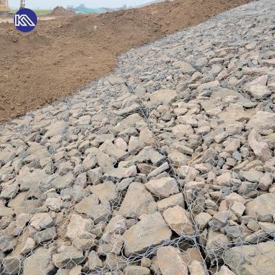 China South America HDP Galvanized Iron Wire Mesh Gabion Box With Stone Cage for River Protection Retaining Wall for sale