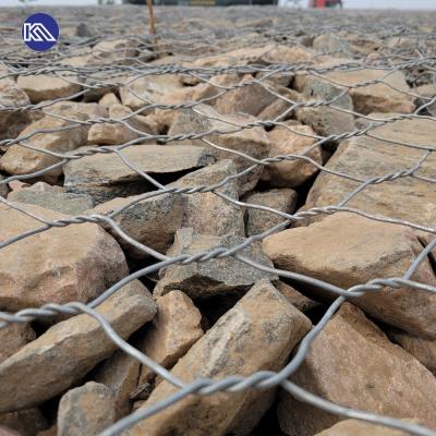 China 20-30 Years Lifespan Durable 80mm X 100mm Galvanized Gabion Wire Mesh Basket for Dam Protection for sale