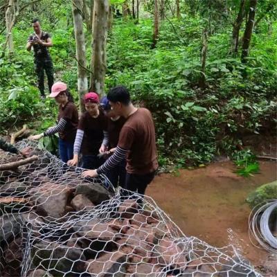 China Galvanized Wire 2 X 1 X 1 m Gabion Box Wire Mesh Netting 80 X 100 mm Gabion Basket for Flood Control Project for sale