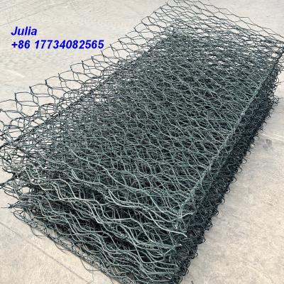 China PVC Coated Green Color Gabion Box 2x1x1 Wall Hexagonal Wire Mesh Gabion Basket And Gabion Mattress For Dam Protection for sale