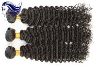 China Weft Human Virgin Brazilian Hair Extensions Deep Wave , Grade 7A Virgin Hair for sale