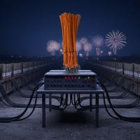 China Black Cap Orange Copper String Wire Remote Control Igniter 50m for Indoor Party for sale