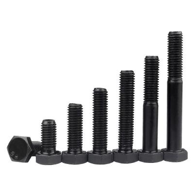 China High Strength Grade 8.8 12.9 M6-M36 Black Hex Bolt Nut Washer DIN933 Plain Finish for sale
