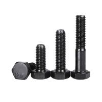 China High Strength Grade 8.8 12.9 M6-M36 Black Hex Bolt Nut Washer DIN933 Plain Finish for sale