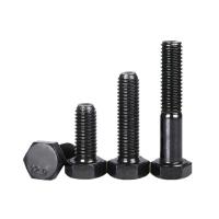 China High Strength Grade 8.8 12.9 M6-M36 Black Hex Bolt Nut Washer DIN933 Plain Finish for sale