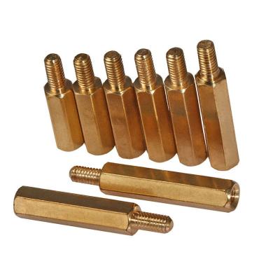 China M3 Brass Male-Female Threaded Hex Standoffs 4-60mm Length with 4.7mm Hex Size for Industrial Equipment for sale