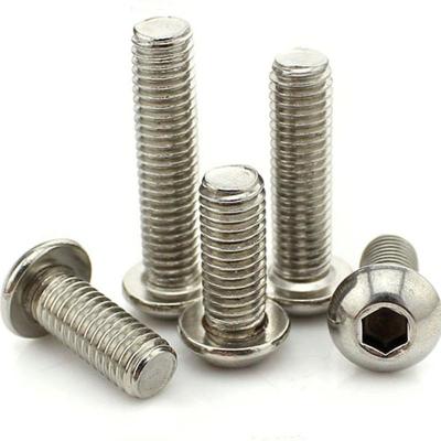 China 304 Stainless Steel Button Head Hex Drive Screws M2-M12 3-90mm DIN Standard Corrosion Resistant Fasteners for sale