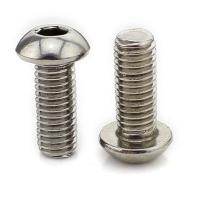 China 304 Stainless Steel Button Head Hex Drive Screws M2-M12 3-90mm DIN Standard Corrosion Resistant Fasteners for sale