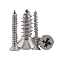 China 304 Stainless Steel M8 Flat Head Self-Tapping Screws 3-100mm Length Phillips Drive for sale