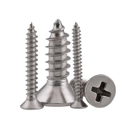 China 304 Stainless Steel M8 Flat Head Self-Tapping Screws 3-100mm Length Phillips Drive for sale