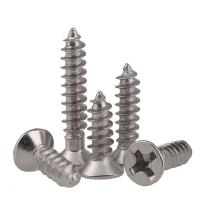China 304 Stainless Steel M8 Flat Head Self-Tapping Screws 3-100mm Length Phillips Drive for sale