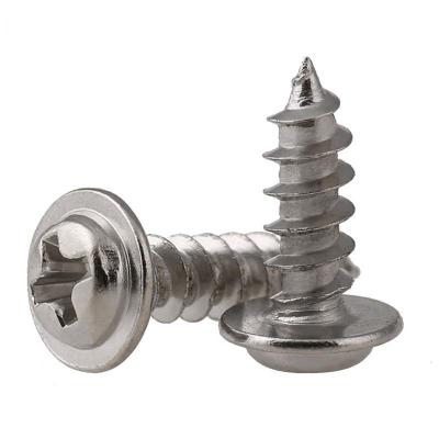 China M4 316 Stainless Steel Self Tapping Screws with Washer - Rounded Head 4-20mm DIN/ISO Certified for sale
