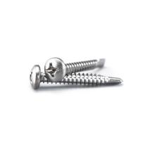 China 410 Stainless Steel Self Tapping Screws Rounded Head Drilling M4.8 13mm Phillips for sale