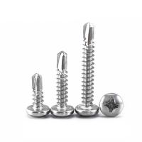 China 410 Stainless Steel Self Tapping Screws Rounded Head Drilling M4.8 13mm Phillips for sale