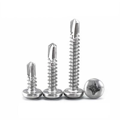 China 410 Stainless Steel Self Tapping Screws Rounded Head Drilling M4.8 13mm Phillips for sale