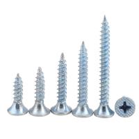 China Blue White Zinc Plated Self Tapping Screws M4 M5 M6 10mm to 50mm Length Phillips Flat Head for sale