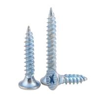 China Blue White Zinc Plated Self Tapping Screws M4 M5 M6 10mm to 50mm Length Phillips Flat Head for sale