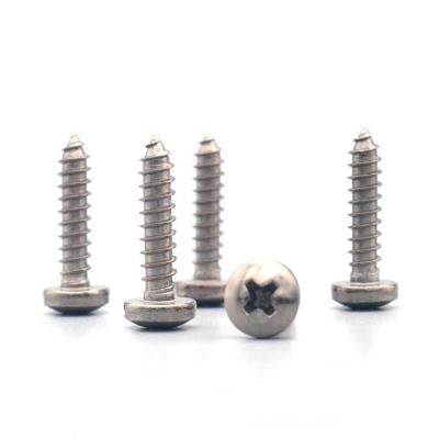 China Titanium Steel Round Head Self Tapping Screws M3-M6 Size 6-30mm Length 316L Stainless Steel for sale