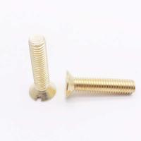 China M8 Brass Wood Screws Flat Head Slotted 4-40mm Length for Outdoor Light Fixtures and Lamps for sale