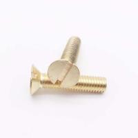 China M8 Brass Wood Screws Flat Head Slotted 4-40mm Length for Outdoor Light Fixtures and Lamps for sale
