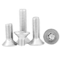 China ANSI Aluminum Hex Drive M6 Flat Head Screws 6-40mm Length for Light Fixture Mounting for sale