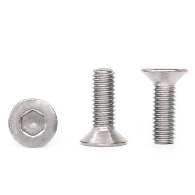 China M6 Titanium Steel Hex Drive Flat Head Screws 4-100mm Length for Furniture and Industrial Applications for sale