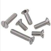 China 304 Stainless Steel Flat Head Screws M1.6-M10 4-60mm Slotted Countersunk Fasteners for sale
