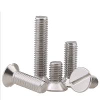 China 304 Stainless Steel Flat Head Screws M1.6-M10 4-60mm Slotted Countersunk Fasteners for sale