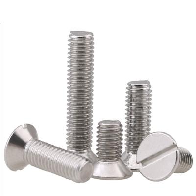 China 304 Stainless Steel Flat Head Screws M1.6-M10 4-60mm Slotted Countersunk Fasteners for sale