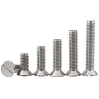 China 304 Stainless Steel Flat Head Screws M1.6-M10 4-60mm Slotted Countersunk Fasteners for sale