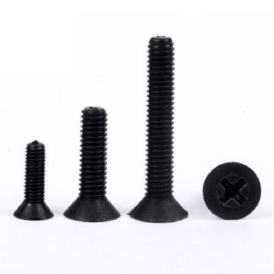 China Black Nylon Phillips Flat Head Self-Tapping Screws M4 M5 M6 Sizes 6mm-40mm Length Corrosion Resistant for sale