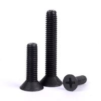 China Black Nylon Phillips Flat Head Self-Tapping Screws M4 M5 M6 Sizes 6mm-40mm Length Corrosion Resistant for sale