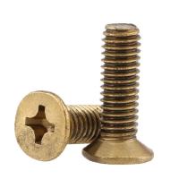 China M3 Brass Phillips Flat Head Machine Screws 4-40mm Length with 5.5mm Head Diameter for Industrial Fastening for sale