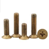 China M3 Brass Phillips Flat Head Machine Screws 4-40mm Length with 5.5mm Head Diameter for Industrial Fastening for sale