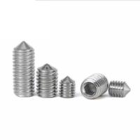 China 304 Stainless Steel Cone Point Set Screws M3-M12 Size Range 3-30mm Length DIN ISO Standards for sale