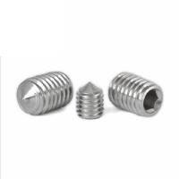 China 304 Stainless Steel Cone Point Set Screws M3-M12 Size Range 3-30mm Length DIN ISO Standards for sale