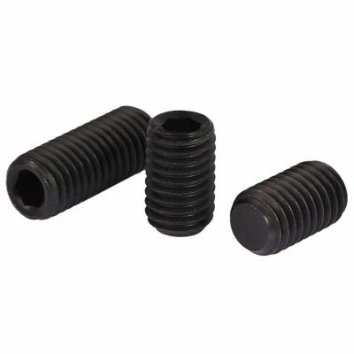China Grade 12.9 Alloy Steel M10 Set Screws - Black Oxide Coated Headless Machine Fasteners 2-30mm Length for sale
